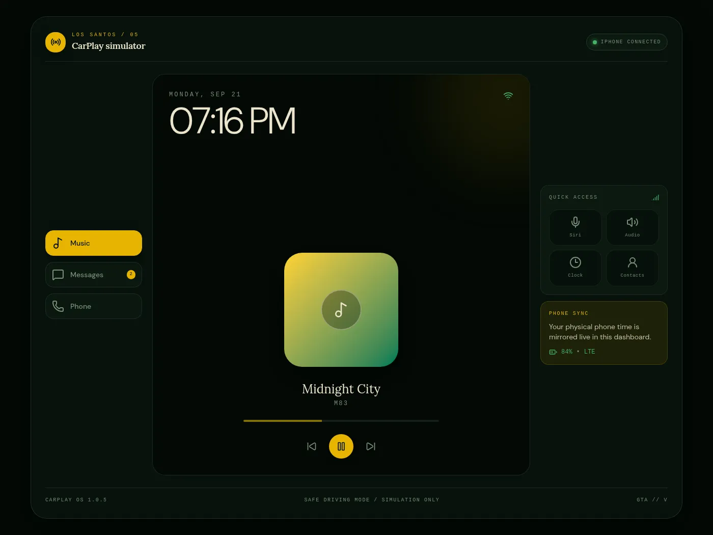 GTA 5 CarPlay Simulator