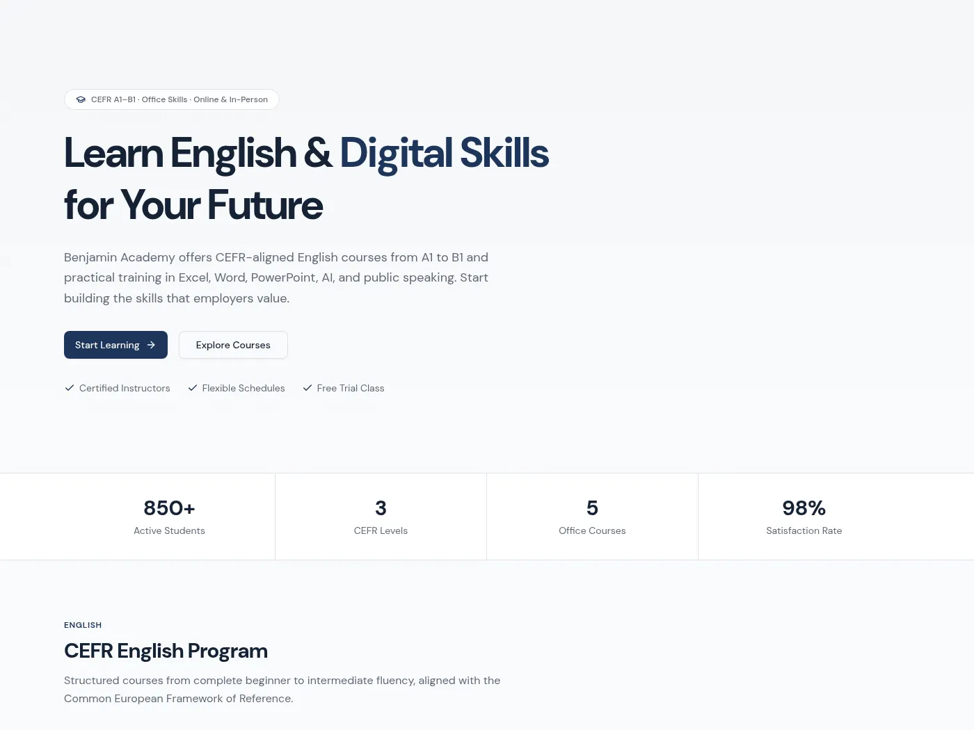 Benjamin Academy Portal