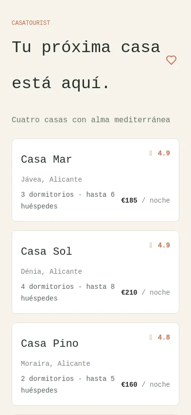 CasaTourist Booking App