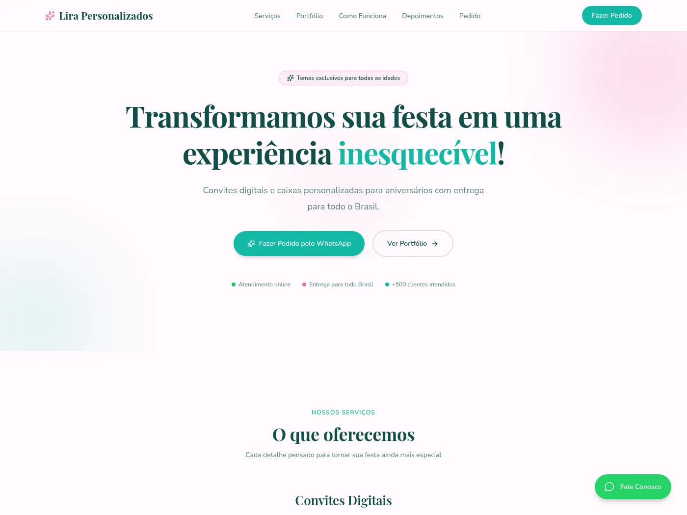 Lira Personalizados Site
