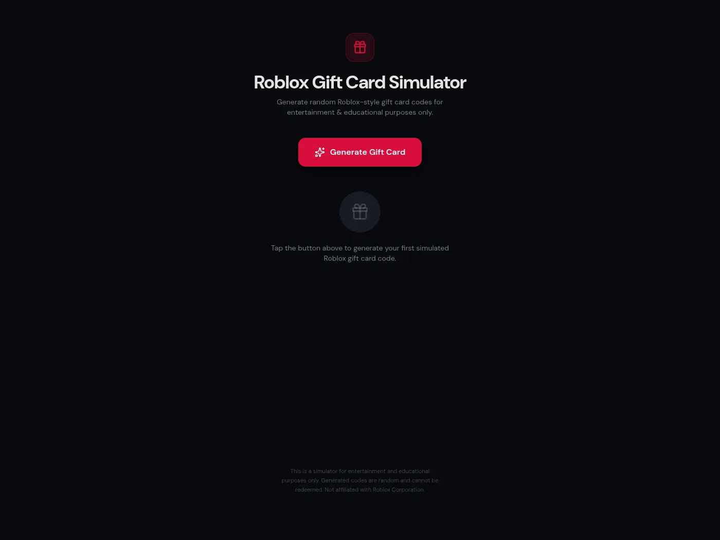 Roblox Gift Card Simulator