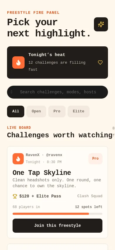 Freestyle Fire Panel