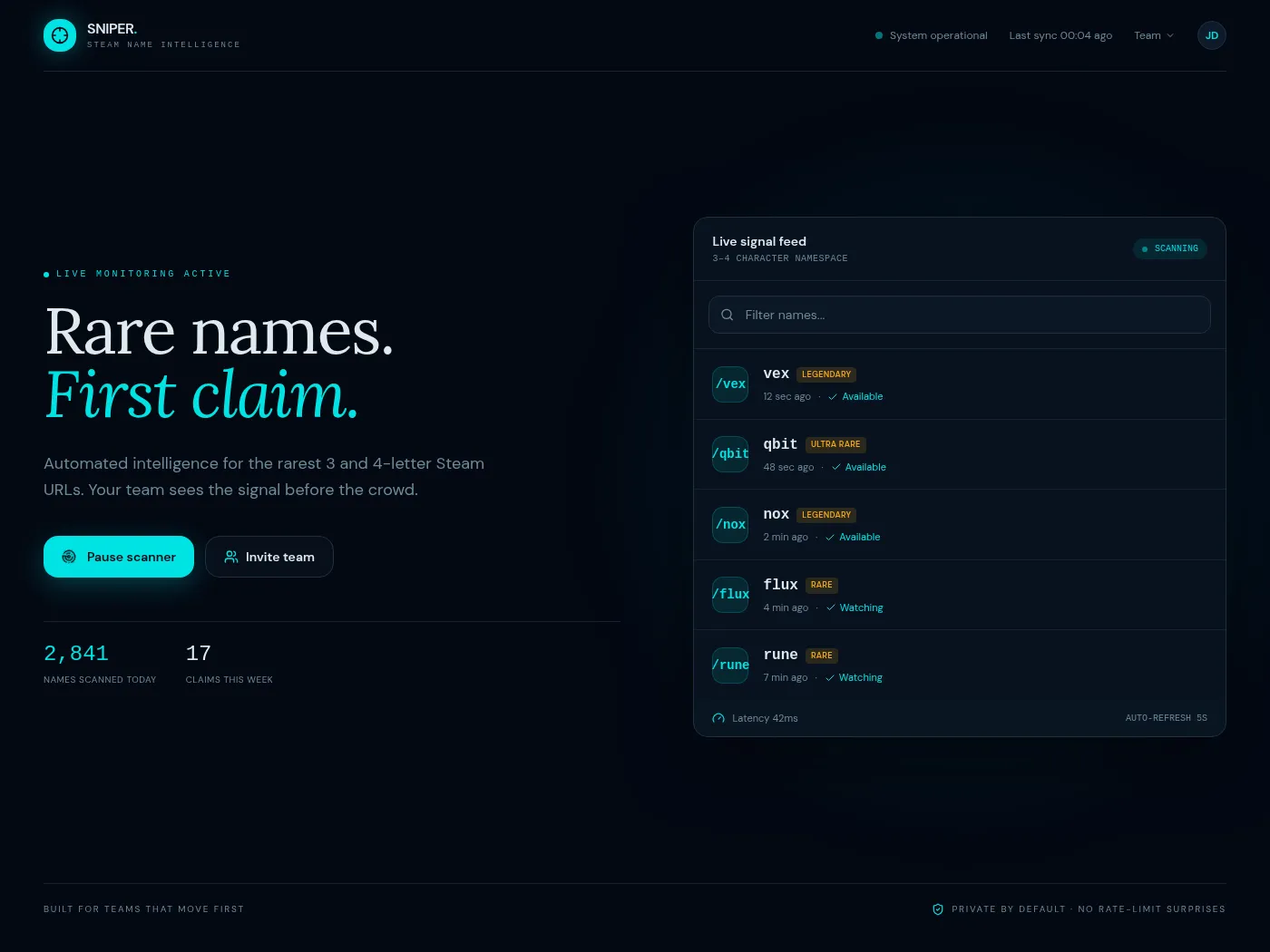 Steam Name Sniper