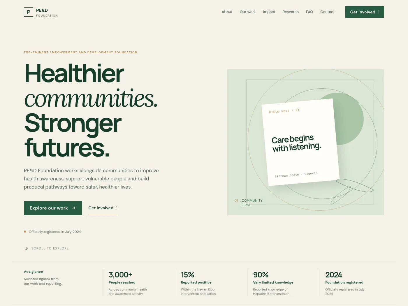 PE&D Foundation Website