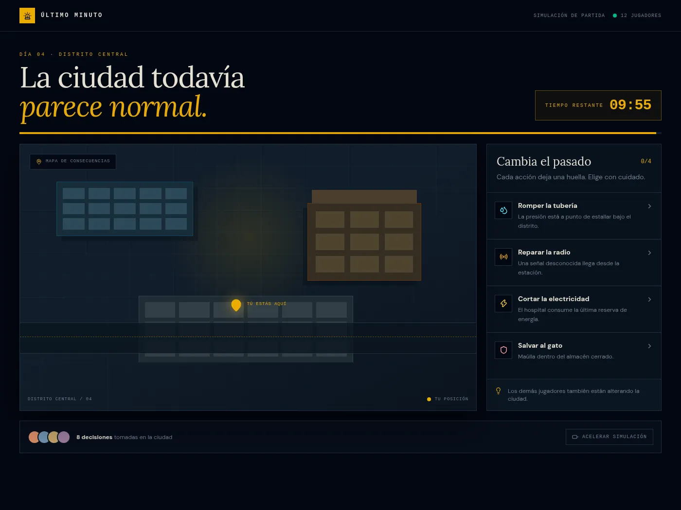 Ultimo Minuto Game Concept