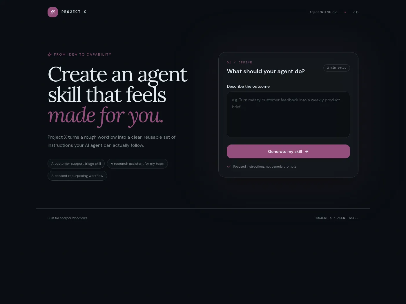 Project X AgentSkill