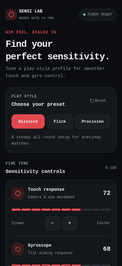 Redmi Sensitivity Tuner