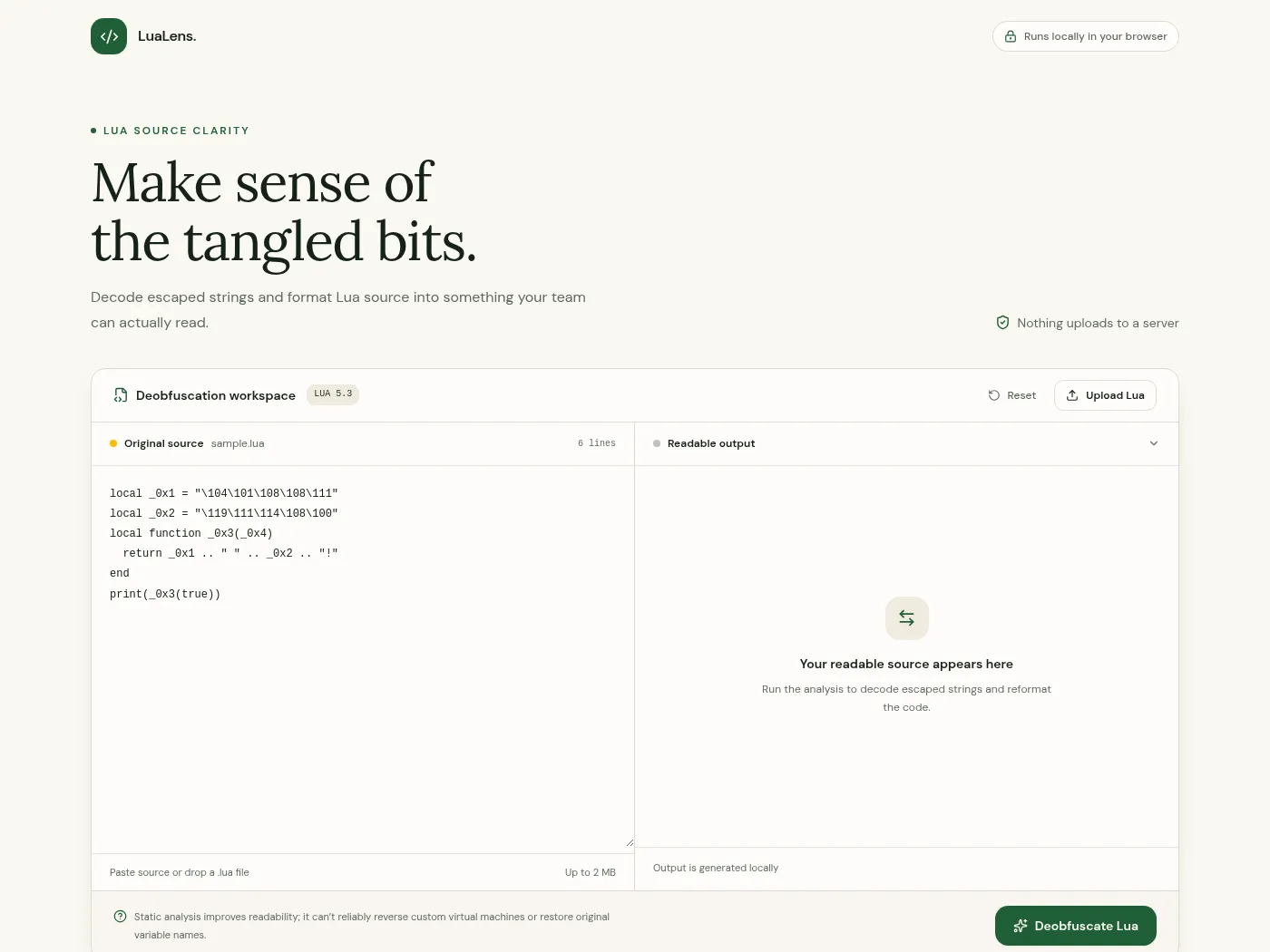 Lua Deobfuscator Web