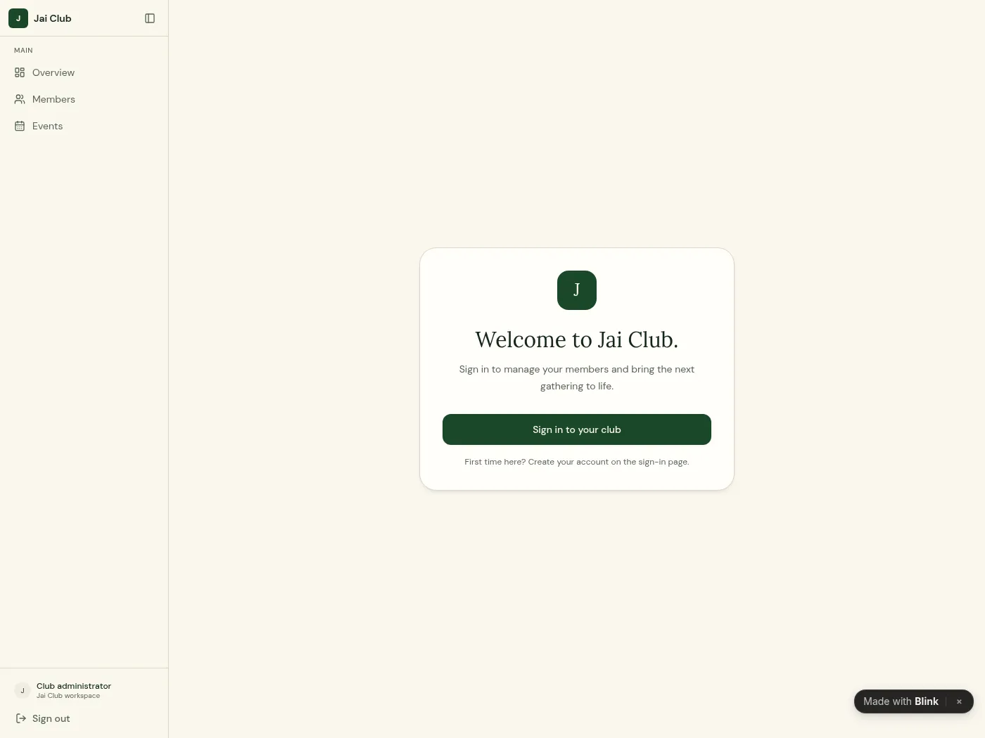 Jai Club Admin Panel
