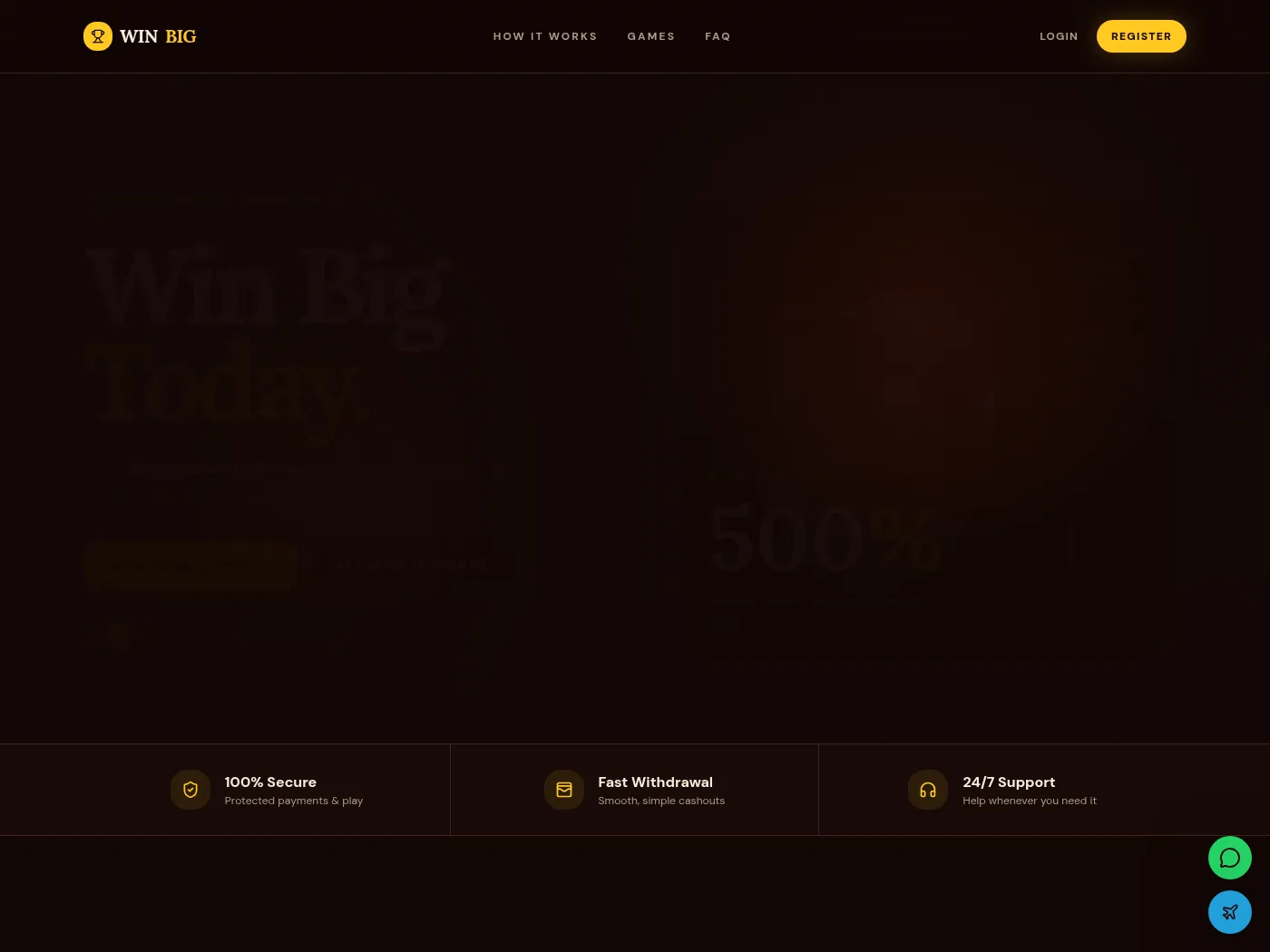 WinBig Landing Page