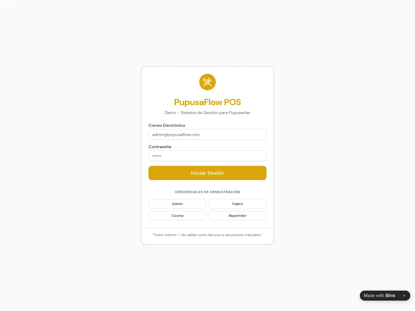 PupusaFlow POS Demo
