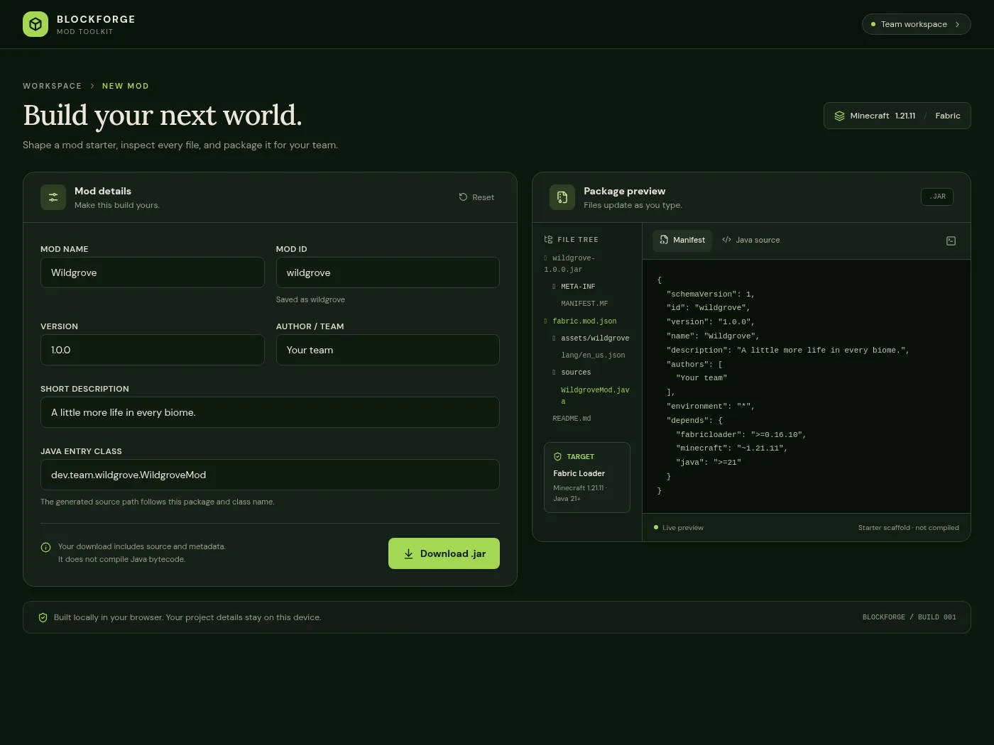 Minecraft Mod Jar Builder