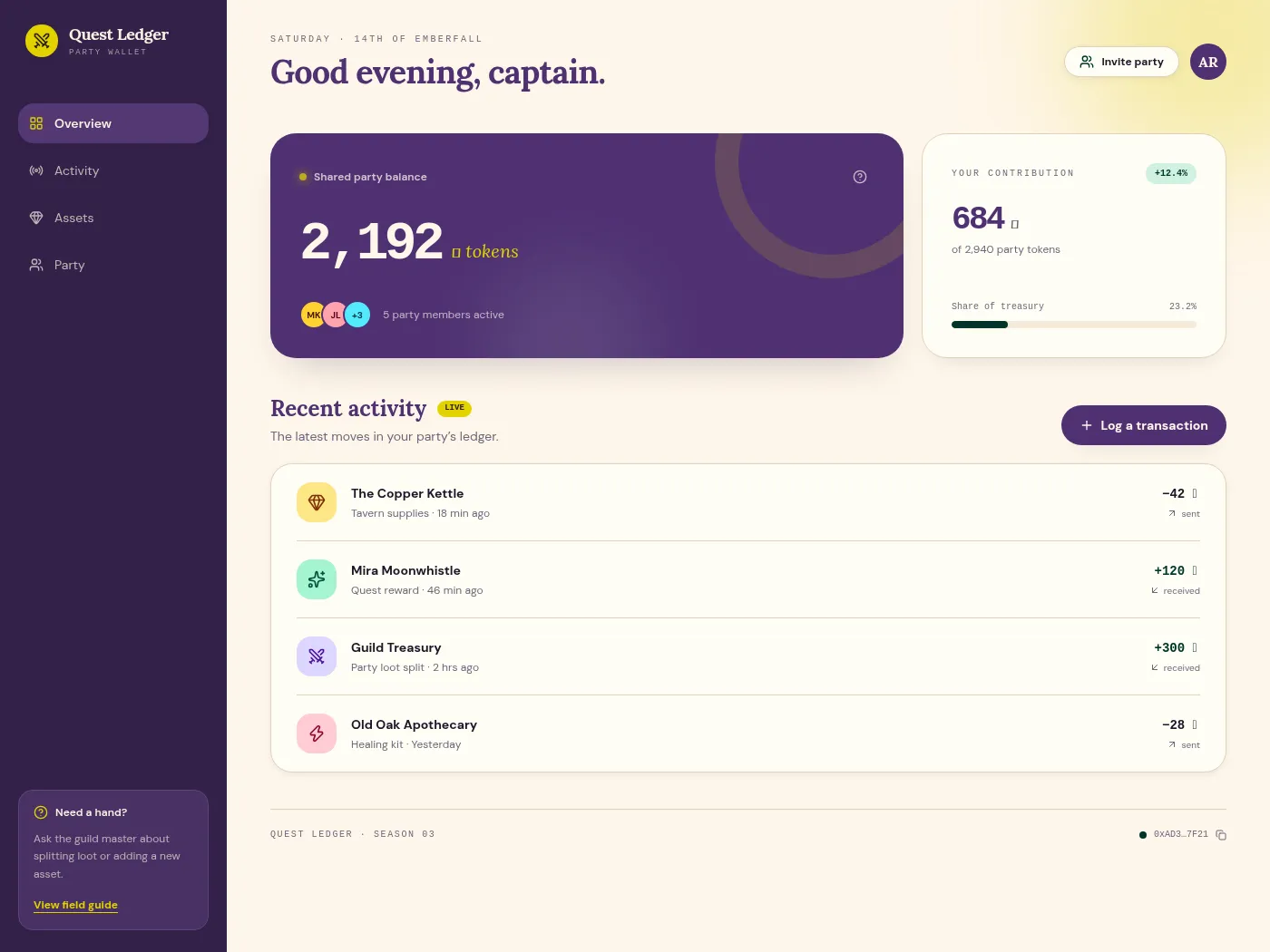 LARP Wallet Simulator