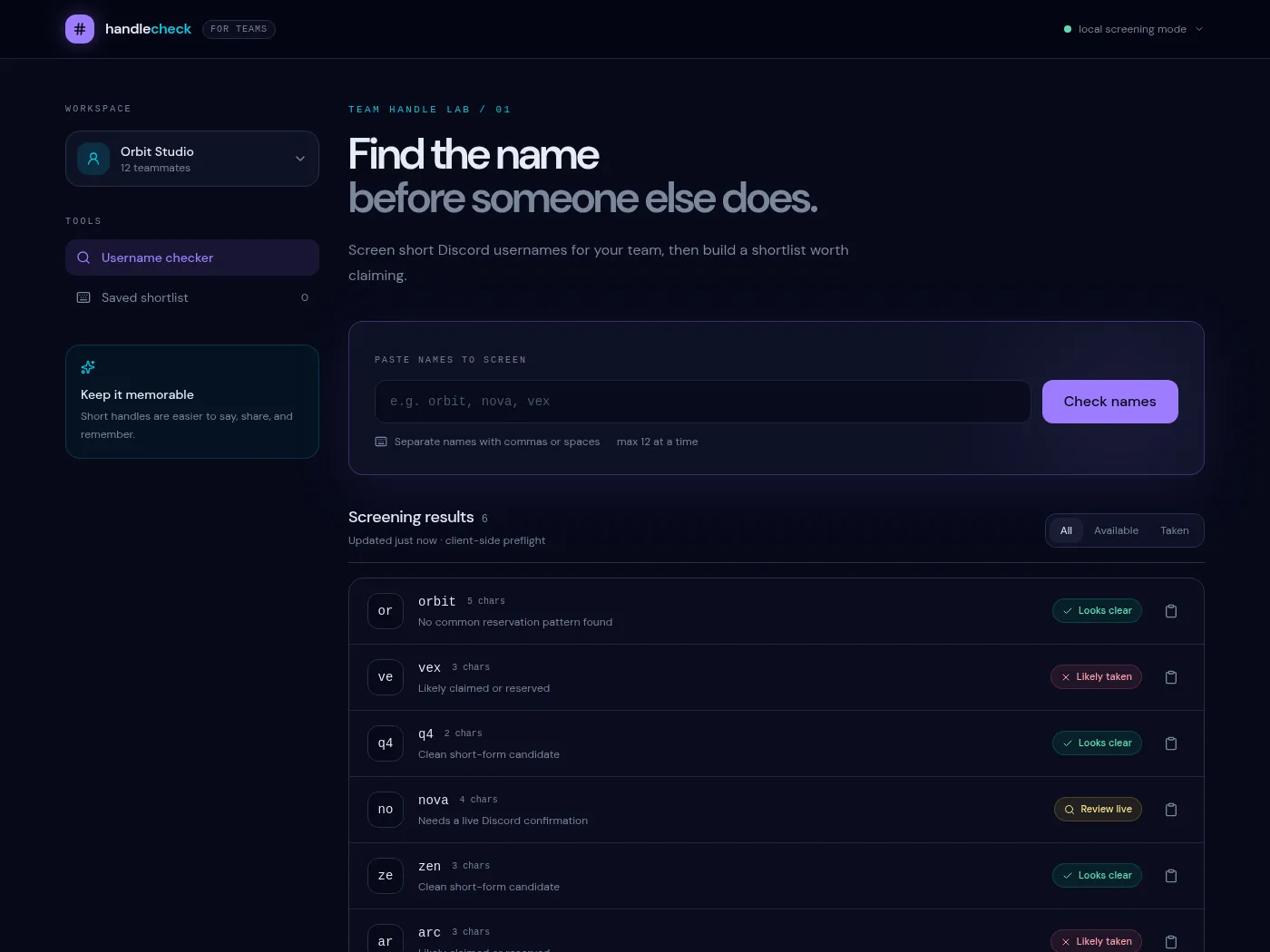 Discord Name Checker