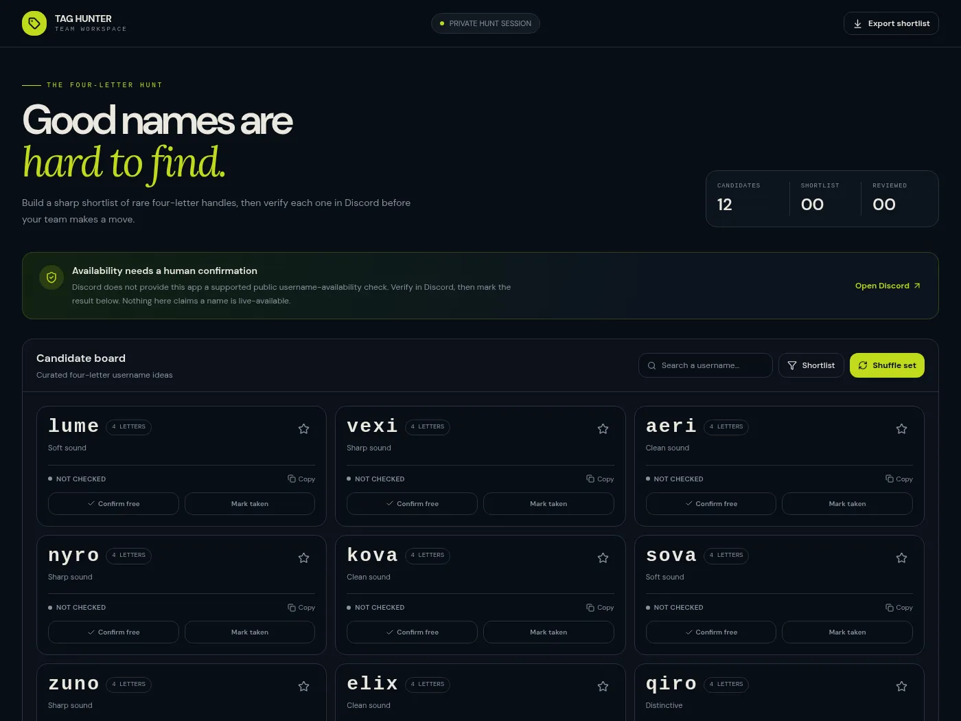 Discord Tag Hunter