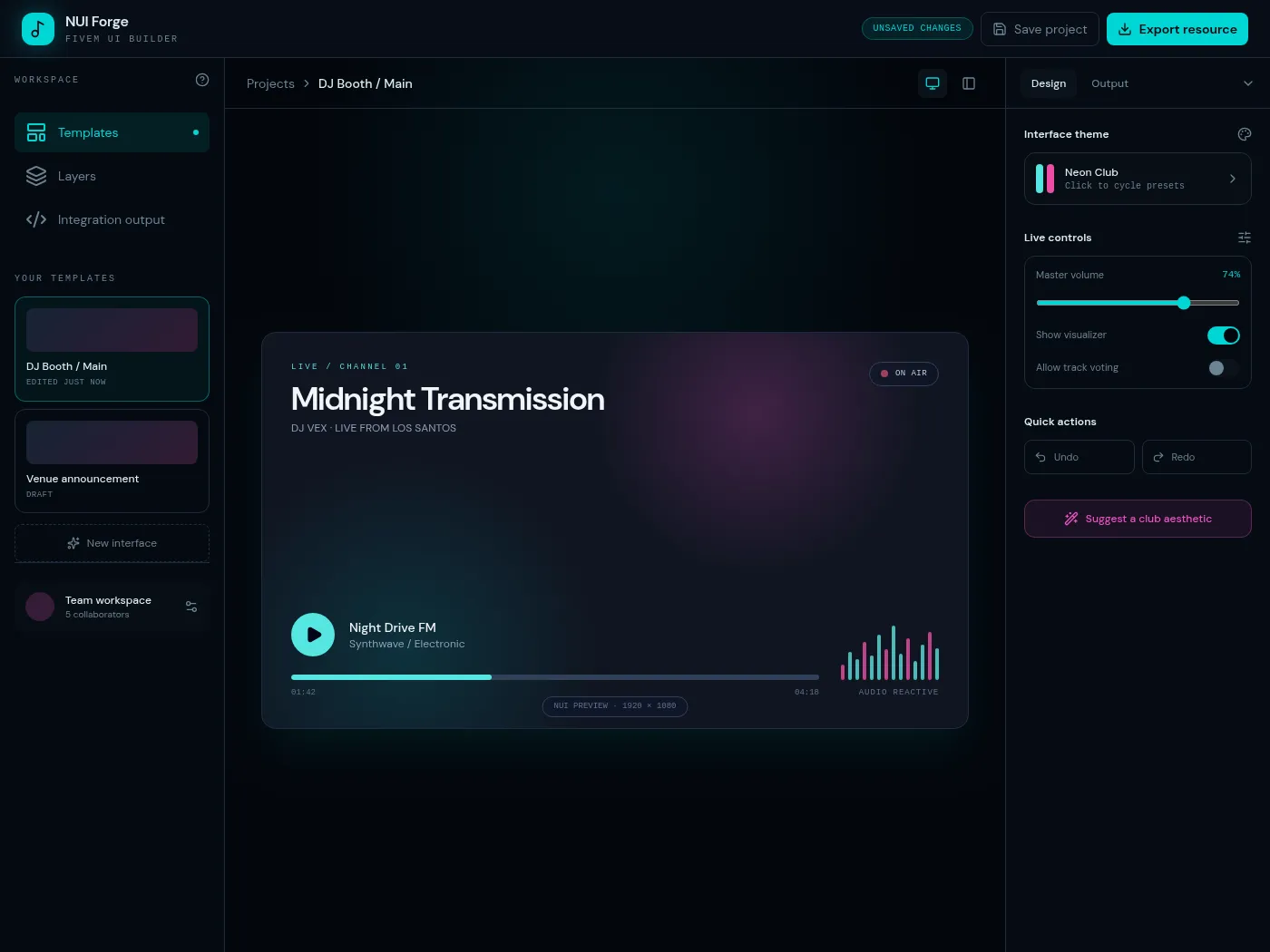 FiveM NUI/UI Builder