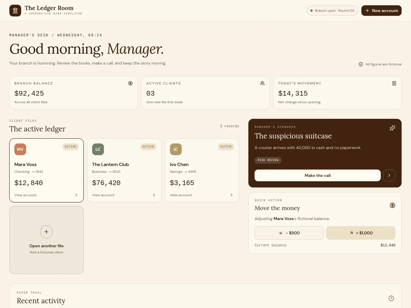 LARP Bank Simulator
