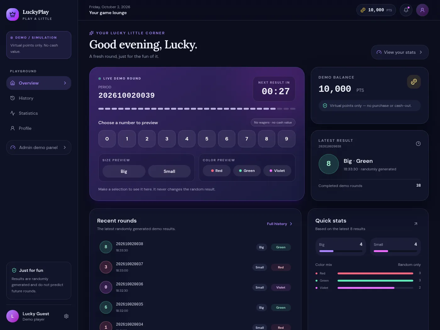LuckyPlay Demo Site