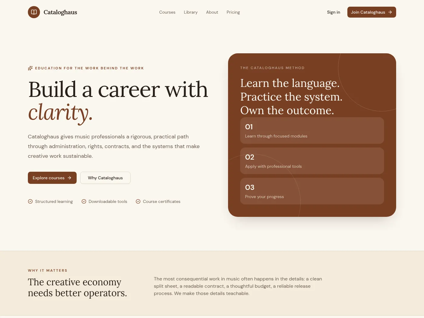 Cataloghaus Education Platform