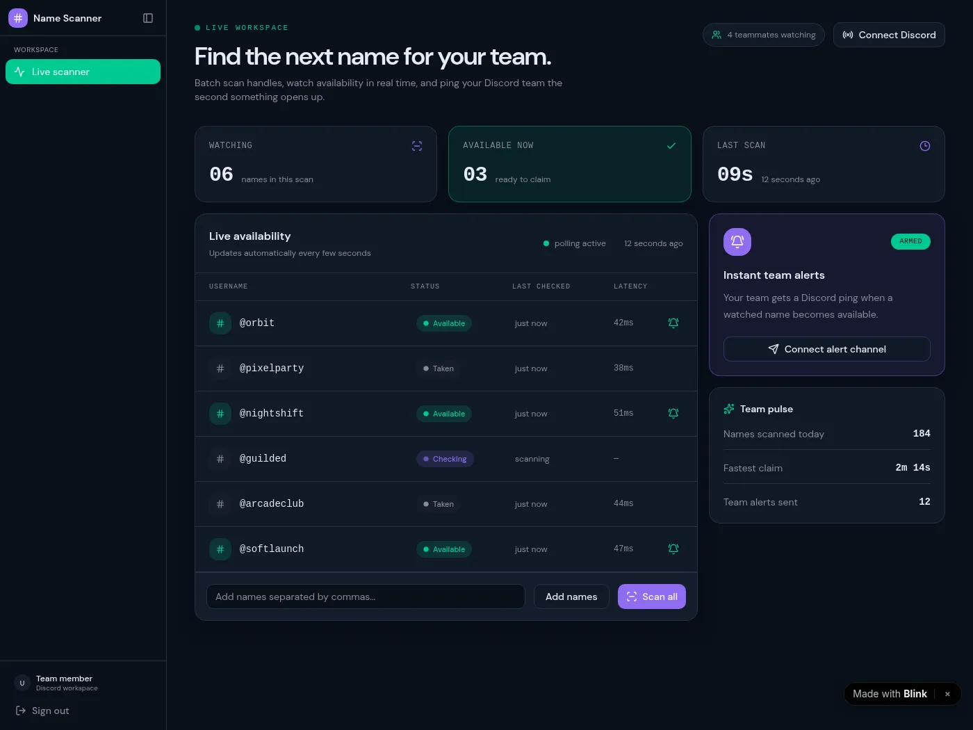 Discord Name Scanner