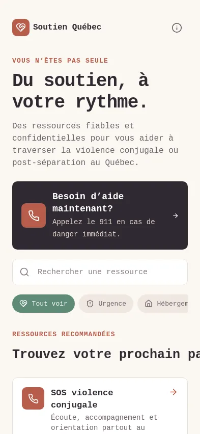 Soutien Québec Violence