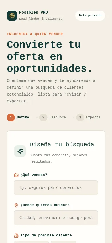 Posibles PRO Leads Finder