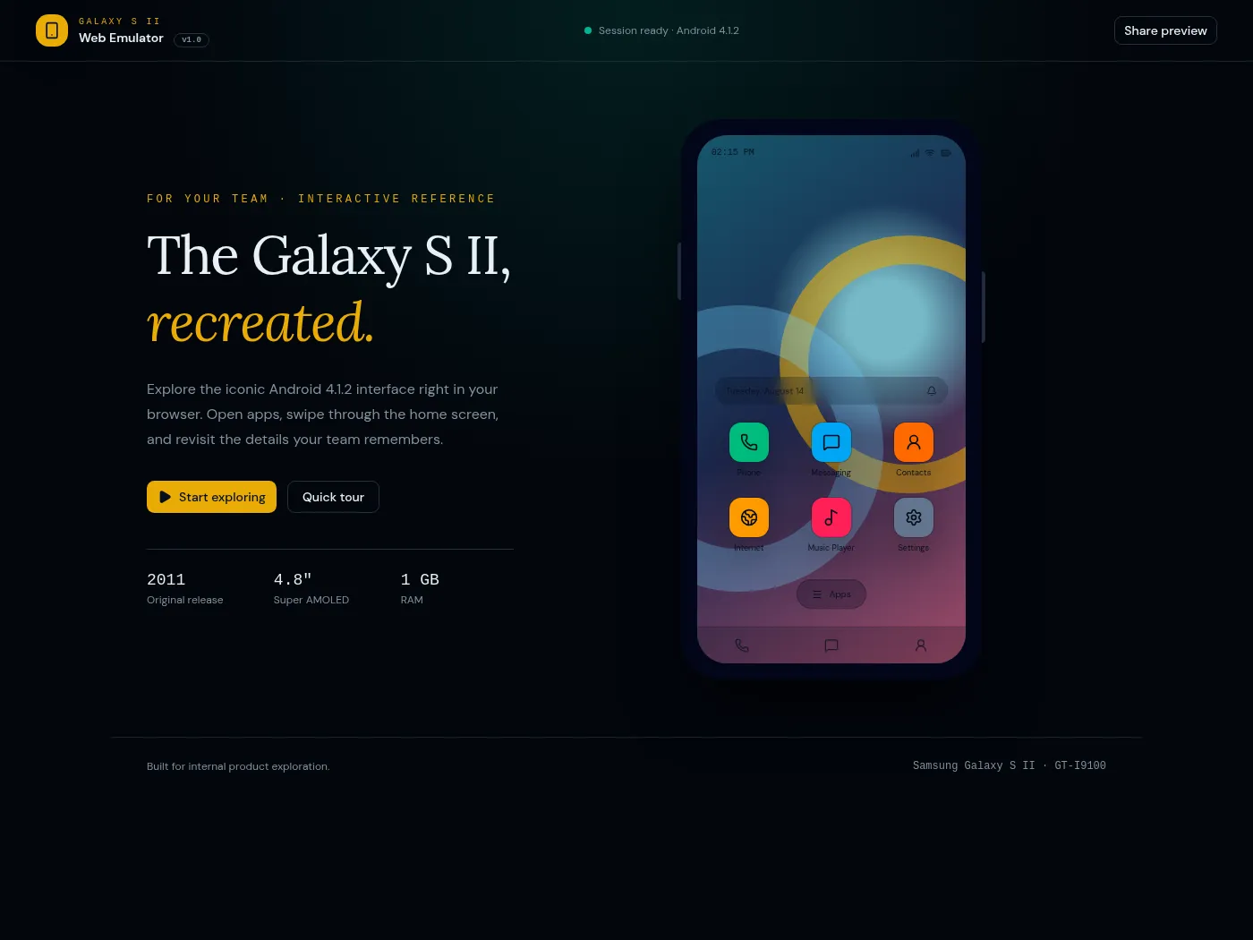 Galaxy S2 Web Emulator