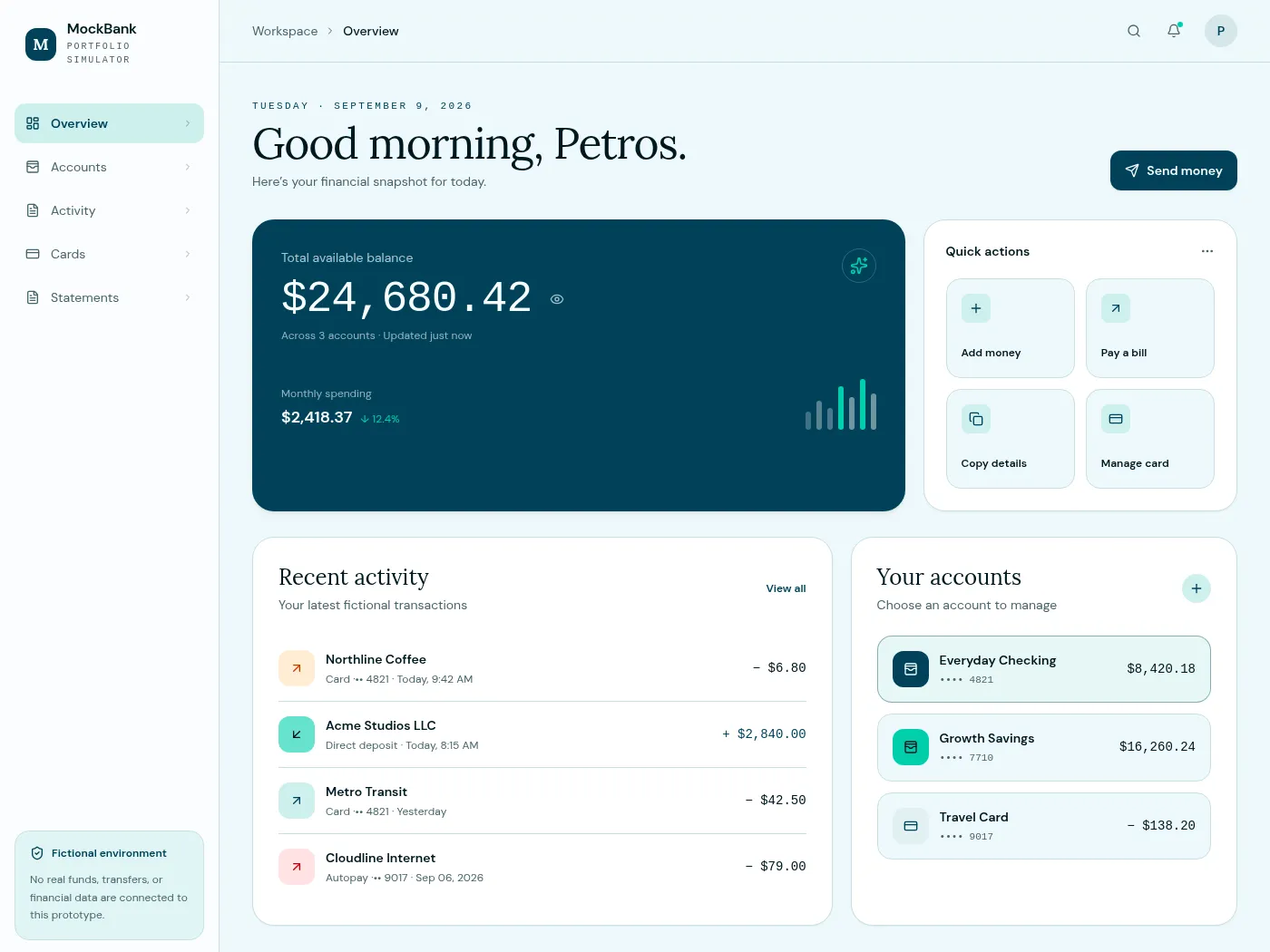 MockBank Portfolio App