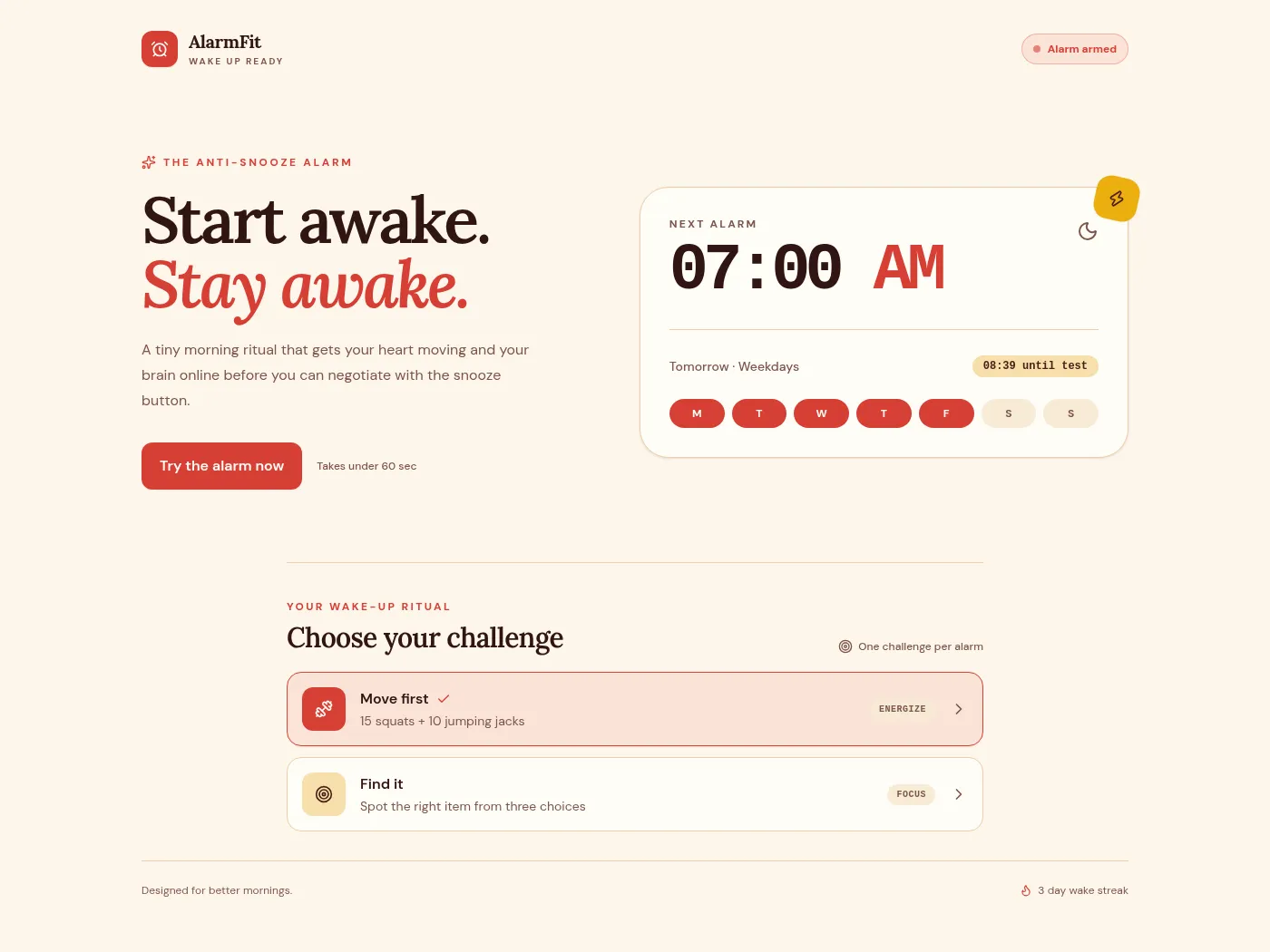 AlarmFit Wake Up