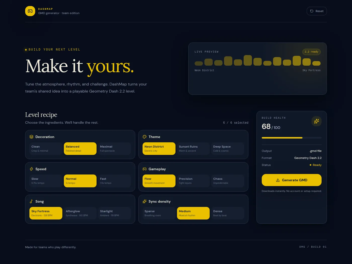 DashMap Generator
