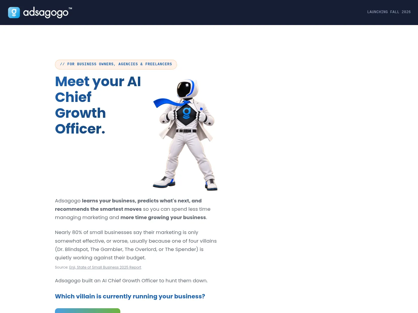 Adsagogo SaaS Landing page