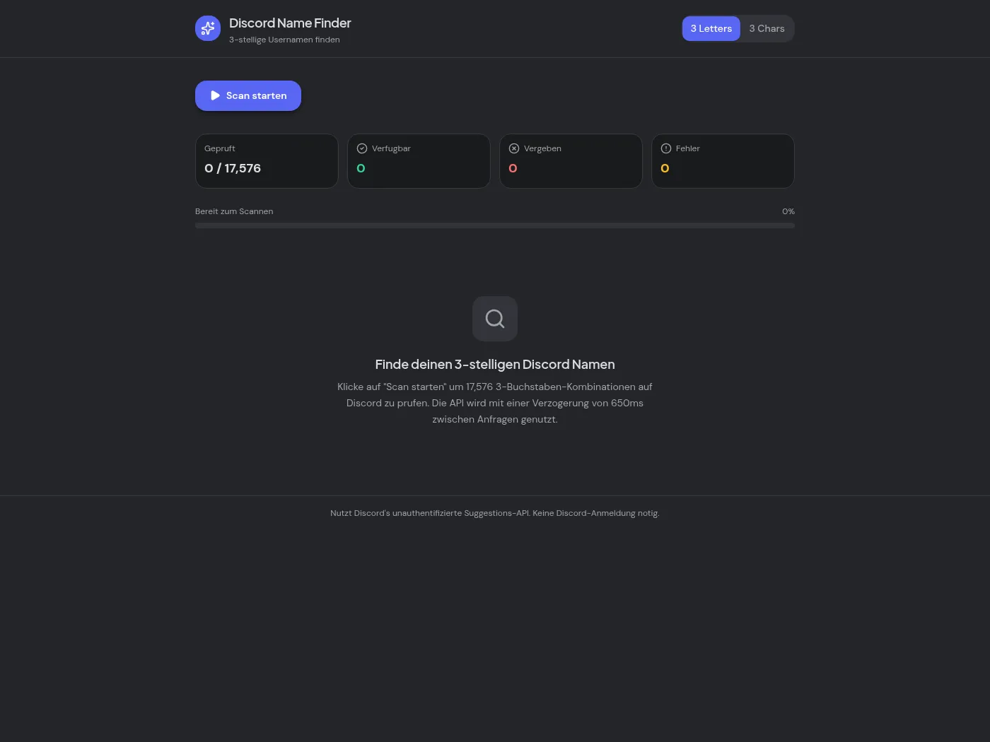 Unique Discord Username Finder
