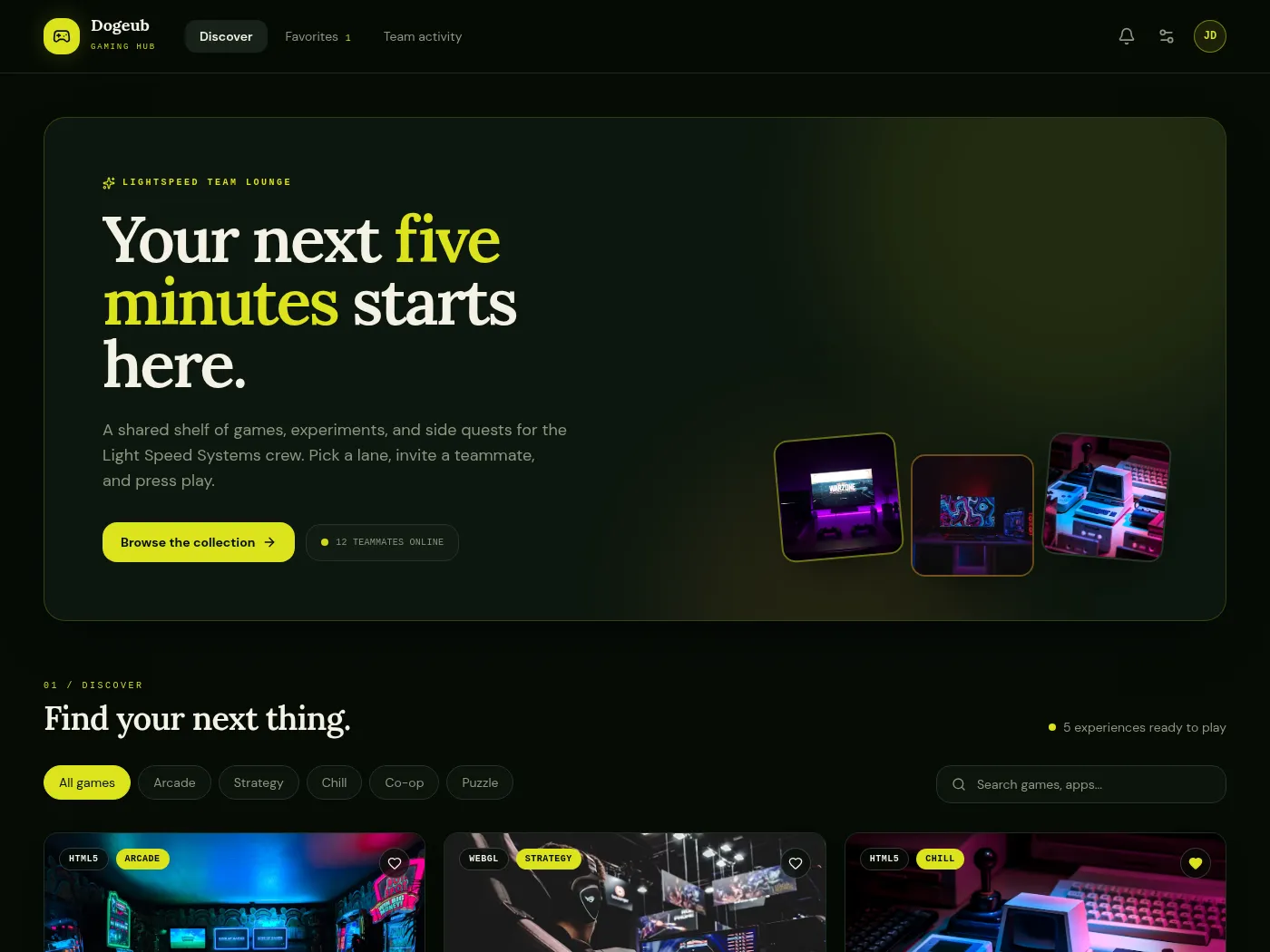Dogeub Gaming Hub