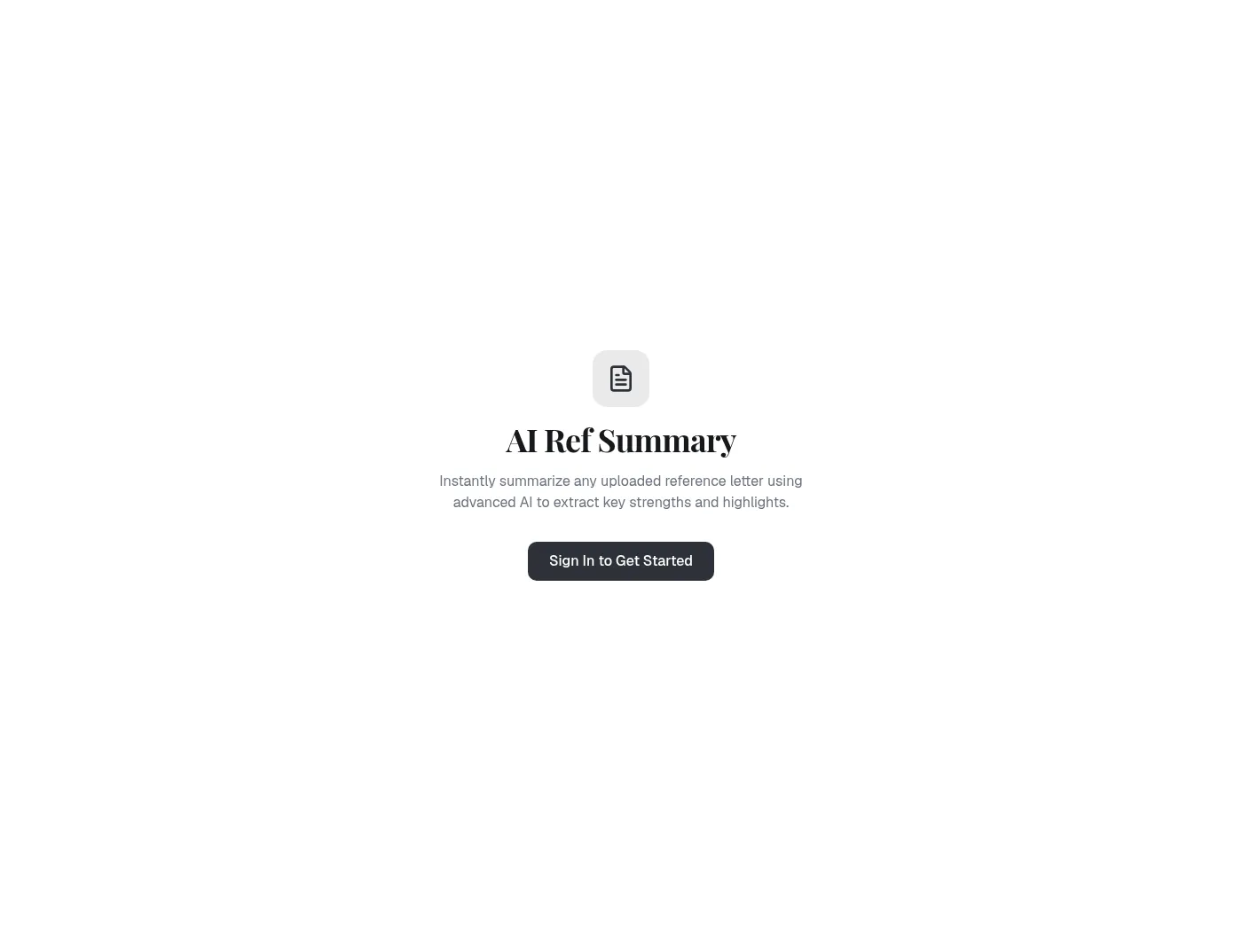 AI Ref Summary App