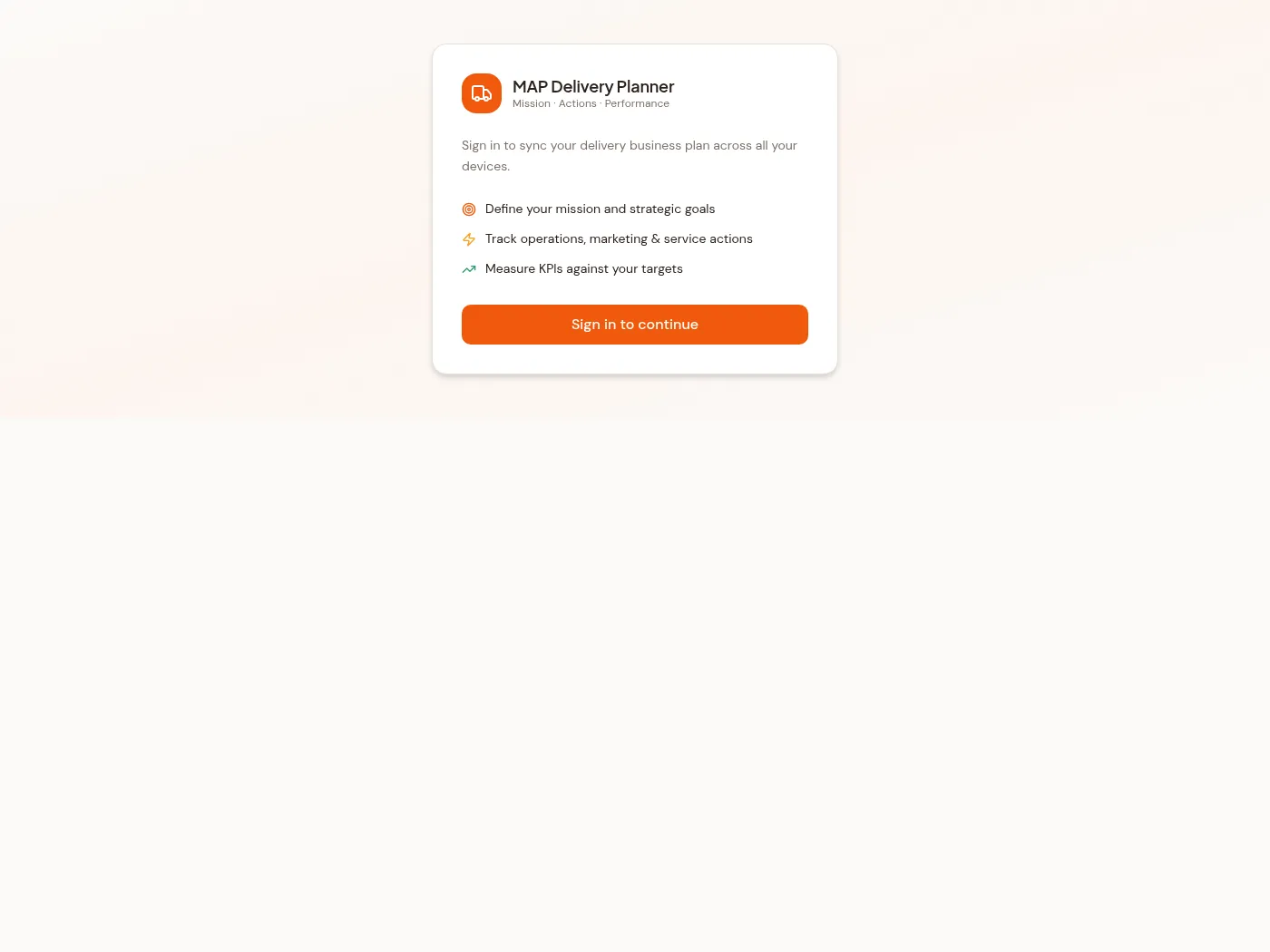 MAP Delivery Planner