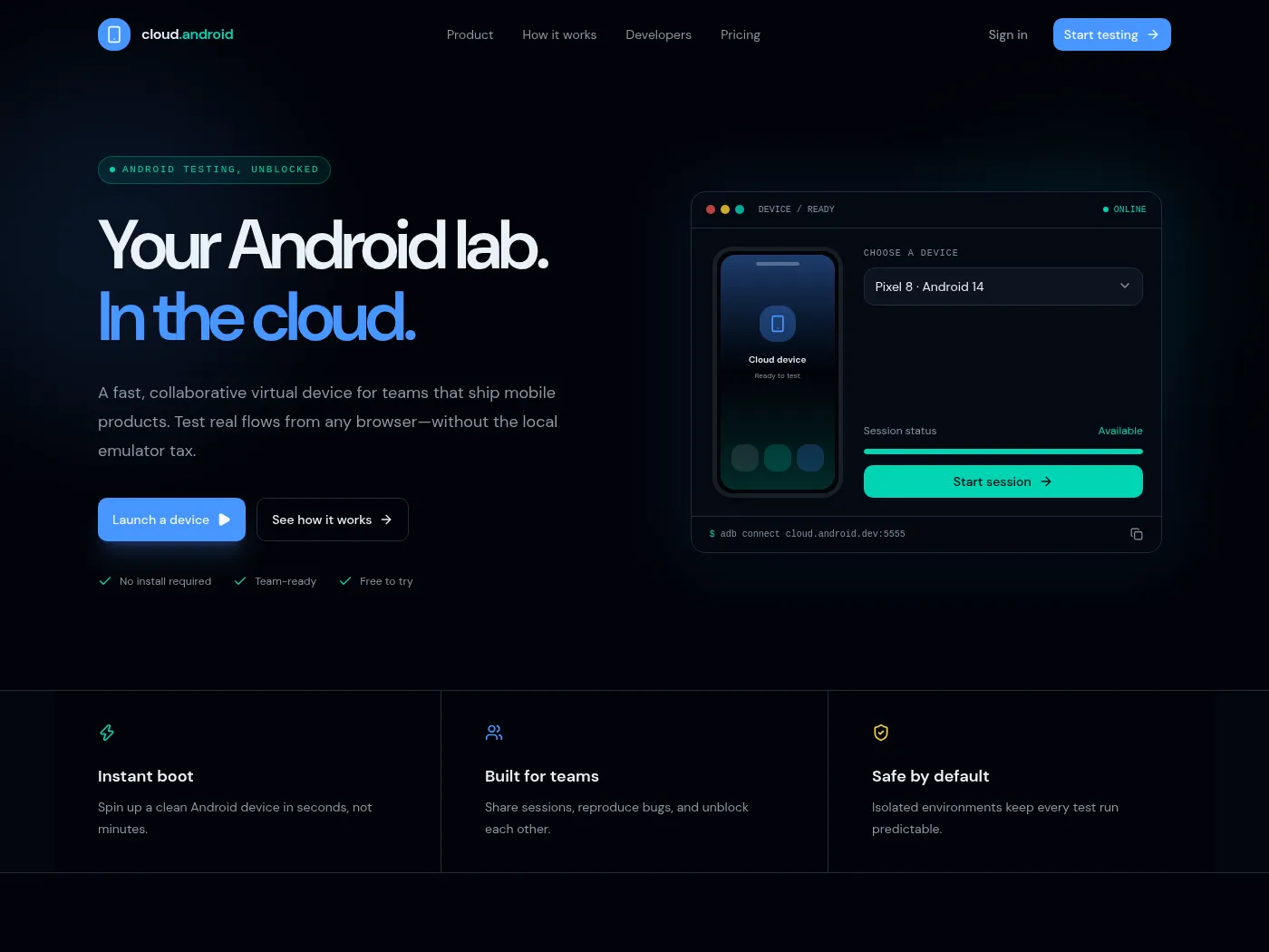Cloud Android Emulator