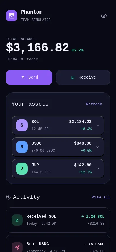 Phantom Wallet Simulator