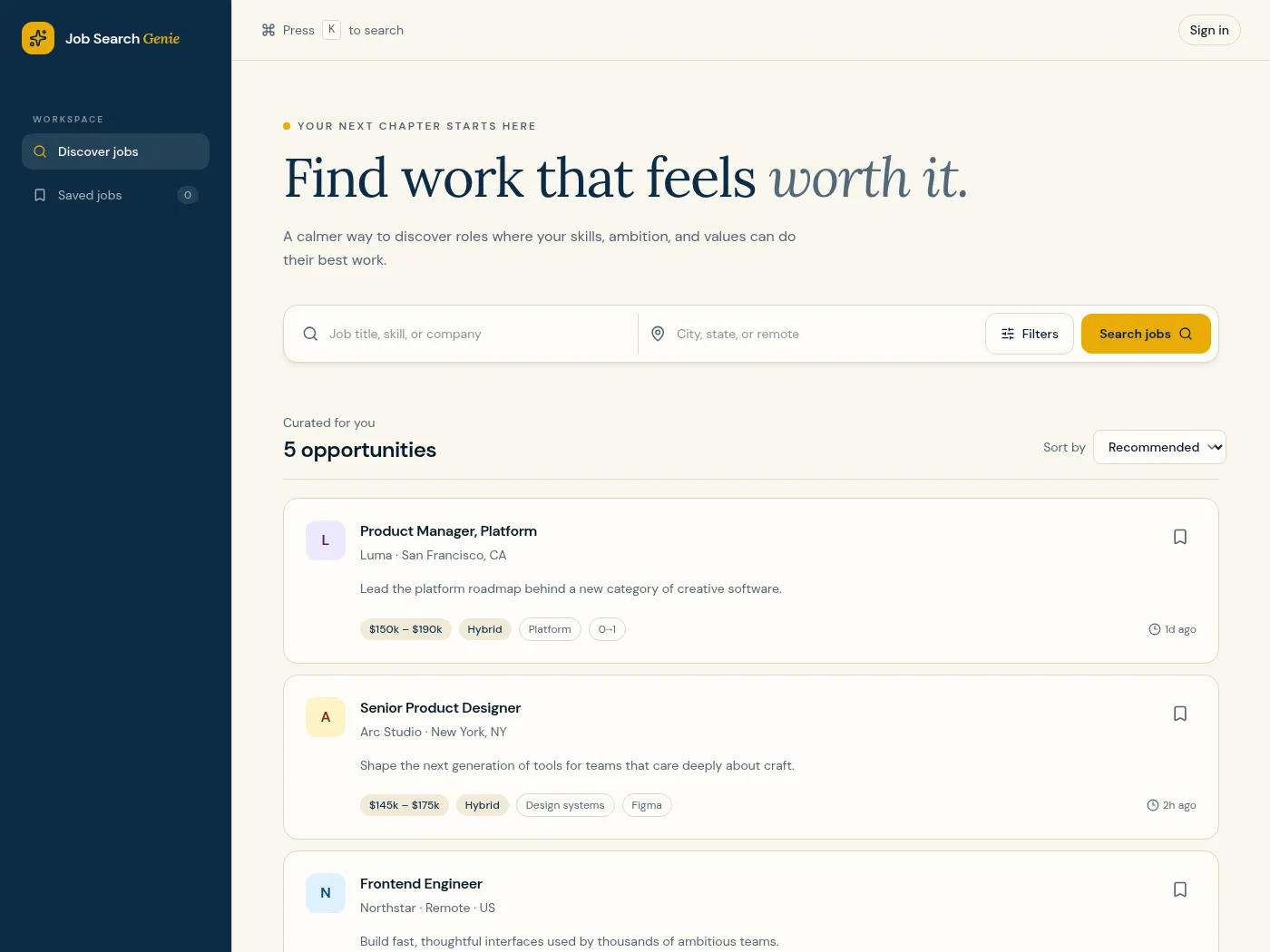 Job Search Genie