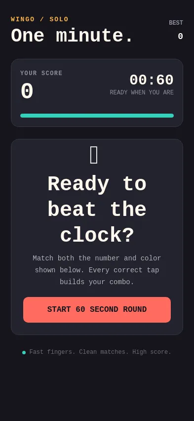 Wingo Minute Game