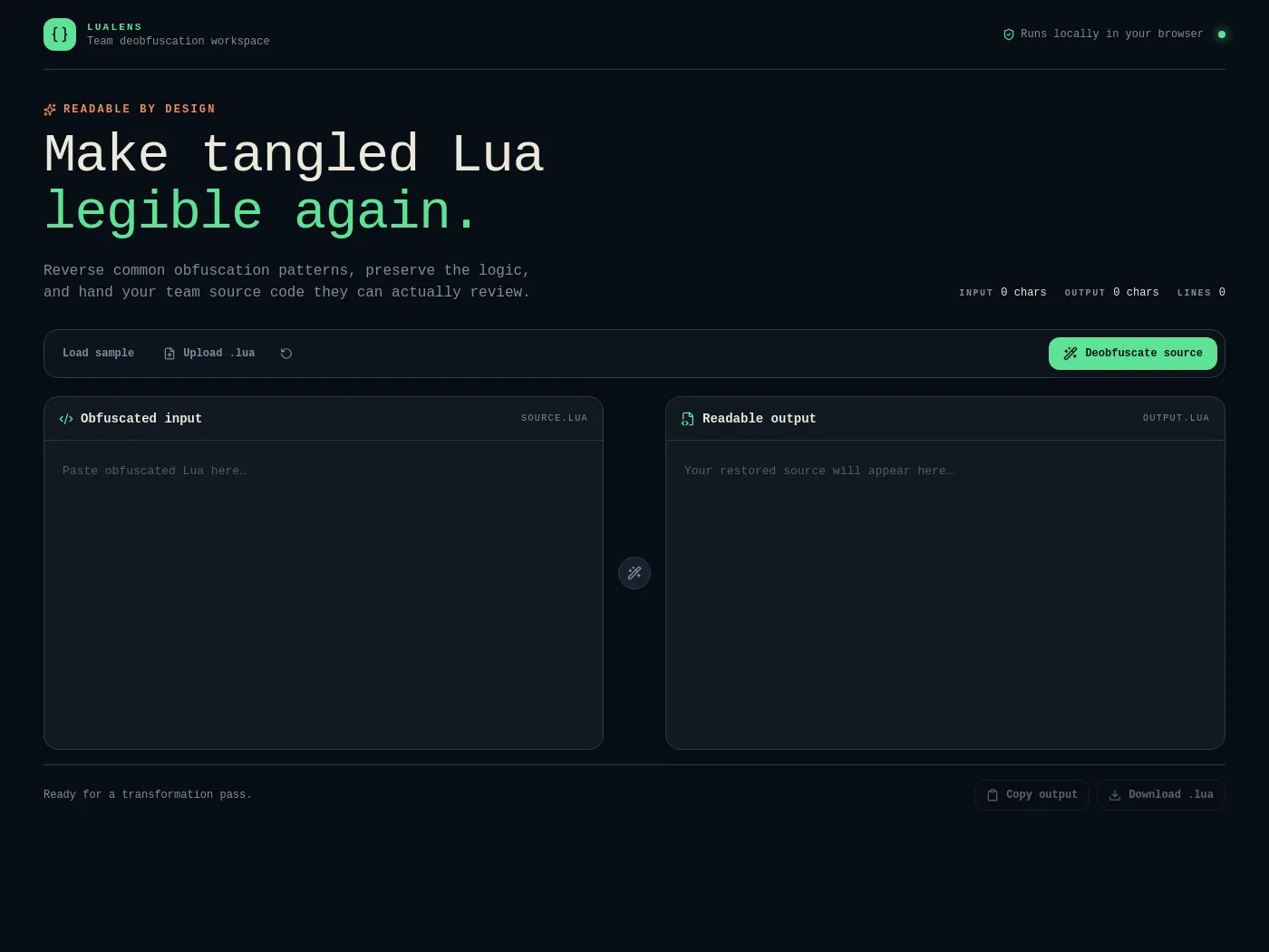 Lua Deobfuscator Web