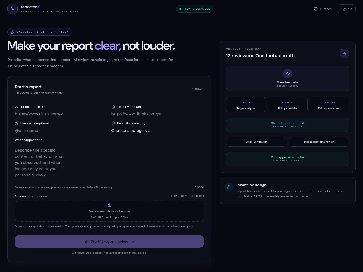 TikTok Reporter AI
