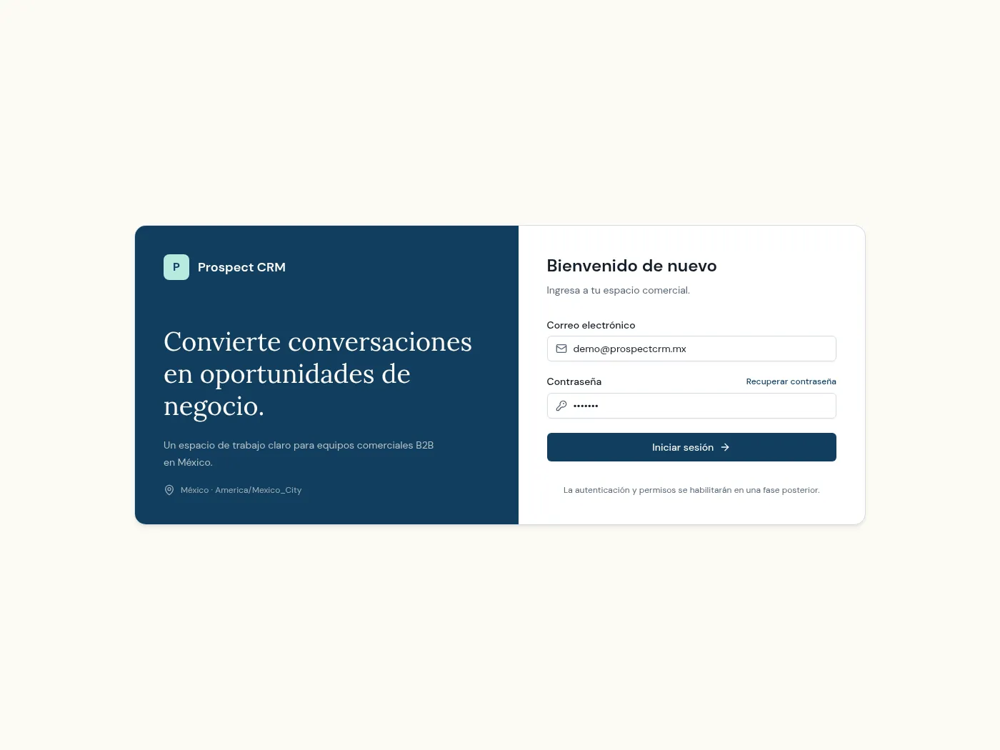 Prospect CRM Web Shell