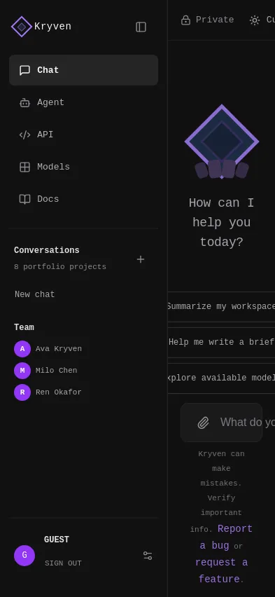 Kryven Portfolio Mobile