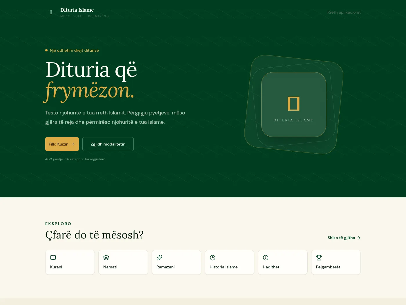 Dituria Islame Quiz App