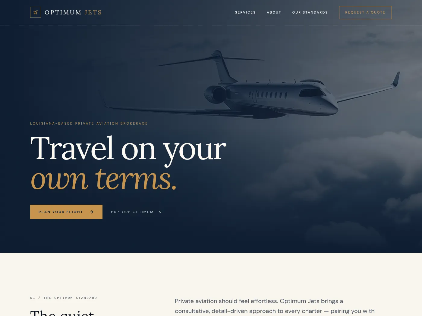 Optimum Jets Website