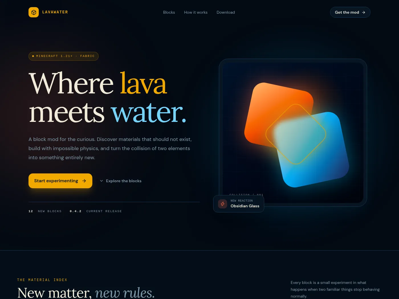 Lava Water Block Mod