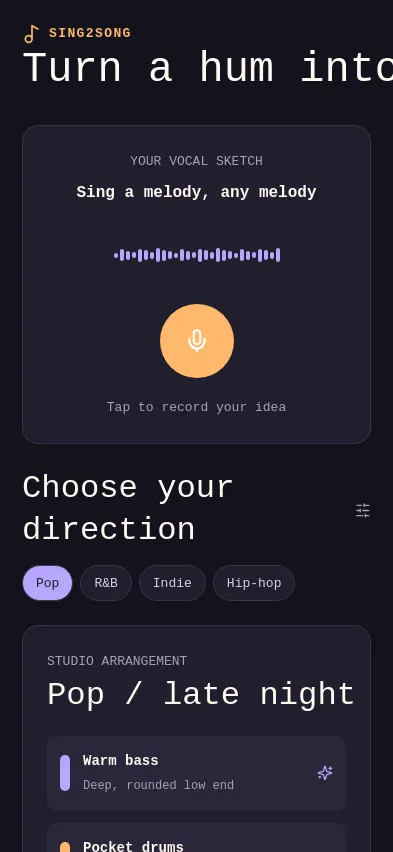 Sing2Song Creator