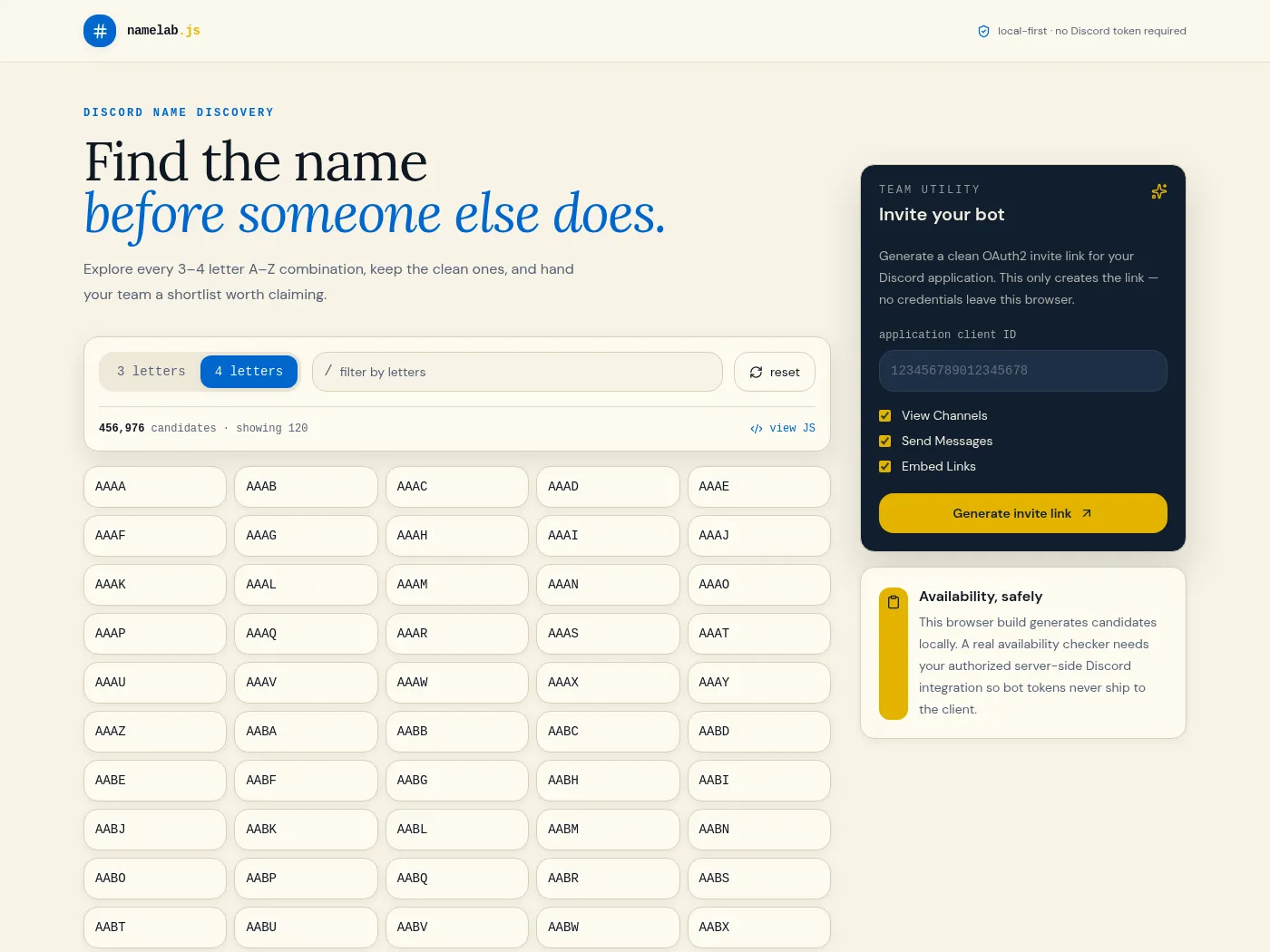 Discord Name Finder