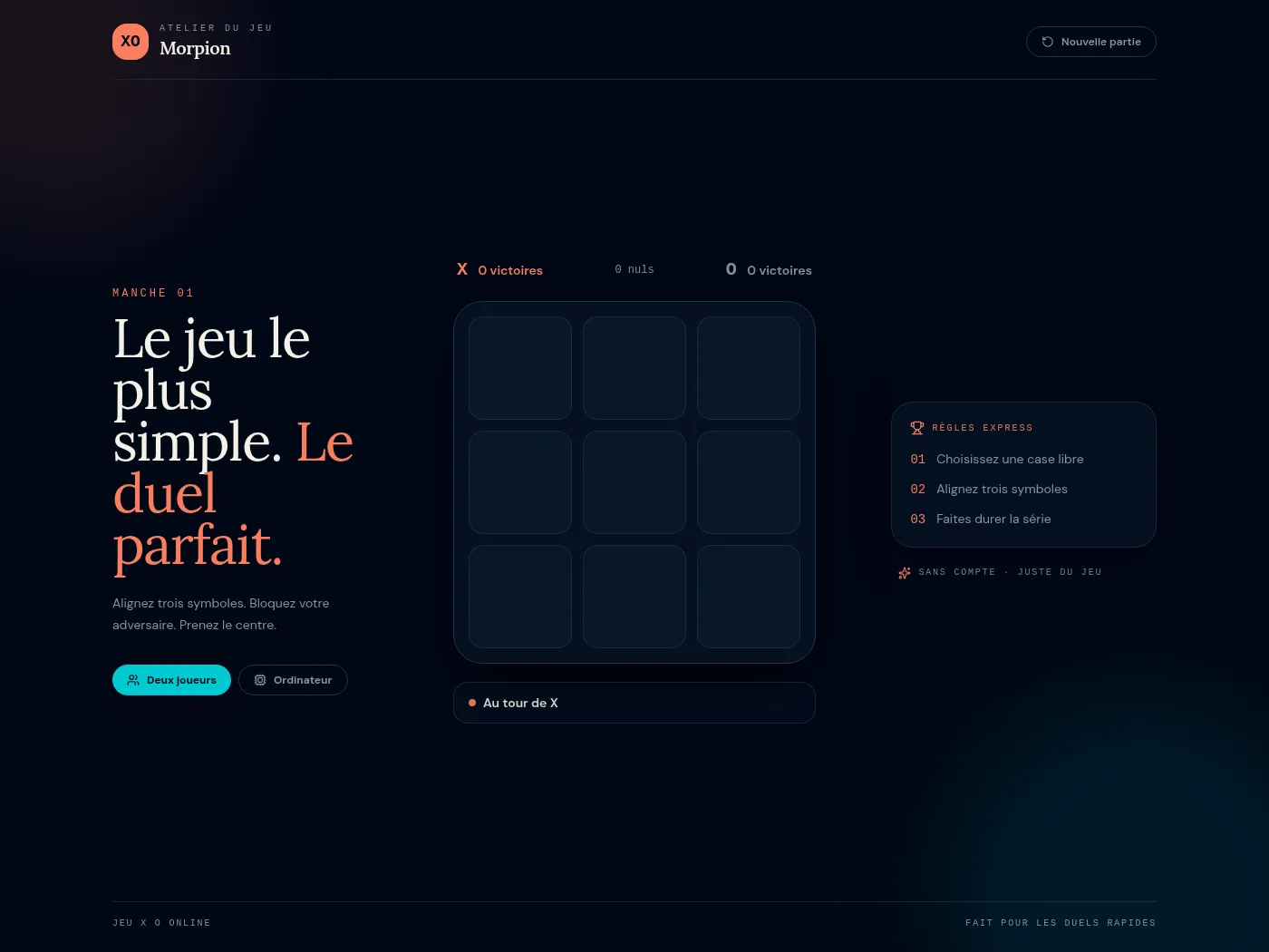 Jeu X O Online