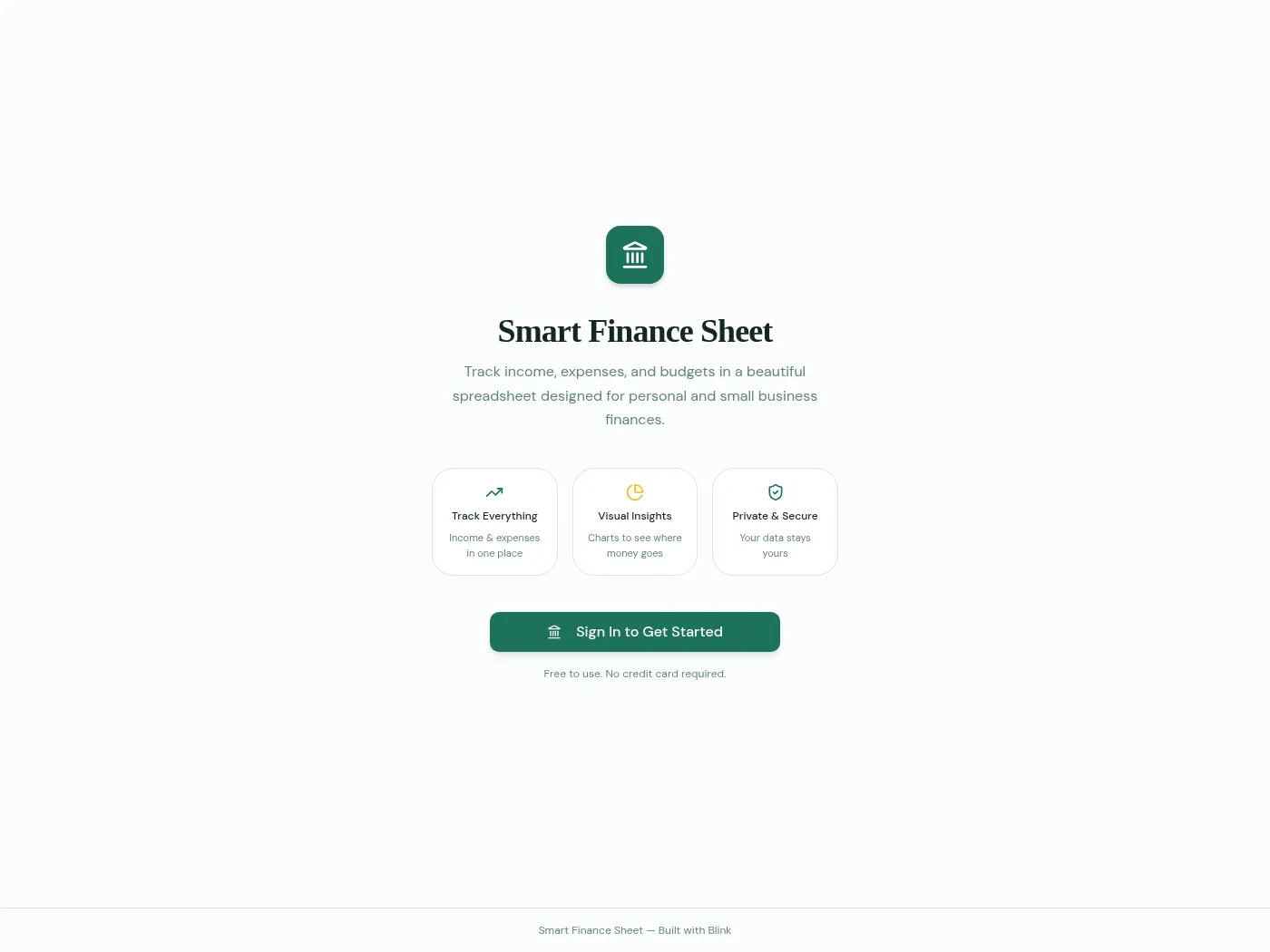 Smart Finance Sheet